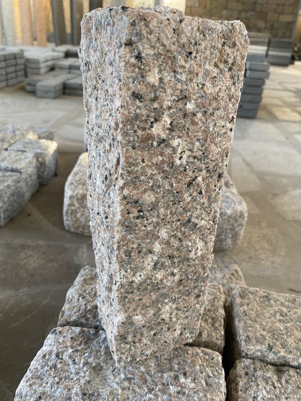 Cobbles – Paving Stone – Pink Granite – Hand Chiseled